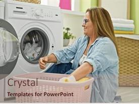 Middle Age Hispanic Woman Washing PPT template 21 | CrystalGraphics