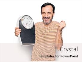 Middle Age Man Controlling Weight PPT template 35 | CrystalGraphics
