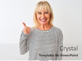Middle Age Woman Wearing Navy PPT template 28 | CrystalGraphics
