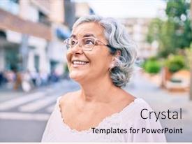 Middle Age Woman With Grey PPT template 41 | CrystalGraphics