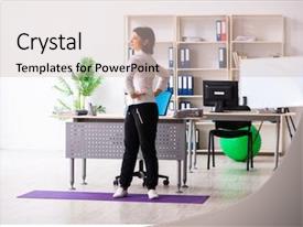 Middle Aged Female Employee Doing PPT template 9 | CrystalGraphics