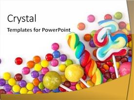 Candy Mixed Colorful Sweets Close PPT template 65 | CrystalGraphics