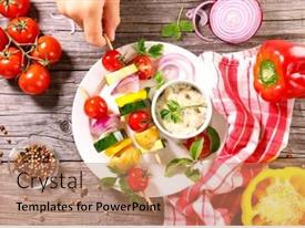 Mixed Vegetables On Stick PPT template 69 | CrystalGraphics