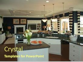 Modern Kitchen In New Development PPT template 7 | CrystalGraphics