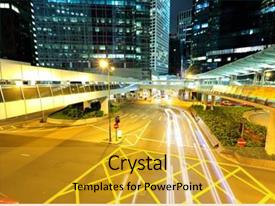 Modern Urban City At Night PPT template 9 | CrystalGraphics