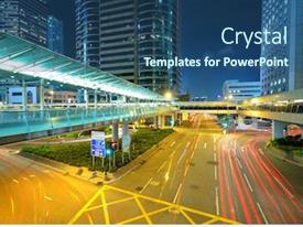 Modern Urban City At Night PPT template 14 | CrystalGraphics