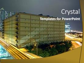 Modern Urban City At Night PPT template 71 | CrystalGraphics