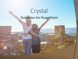 Mother And Children Enjoying Panoramic PPT template 53 | CrystalGraphics