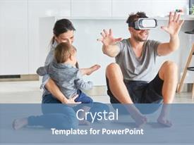 Mother And Son Observe Father PPT template 39 | CrystalGraphics