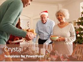 Multi Generation Family In Dining PPT template 88 | CrystalGraphics