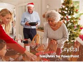 Multi Generation Family In Dining PPT template 91 | CrystalGraphics