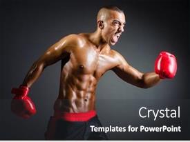 Muscular Boxer In Studio Shooting PPT template 16 | CrystalGraphics