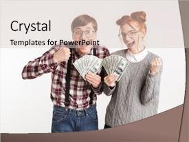Nerds Holding Bunch Of Money PPT template 38 | CrystalGraphics