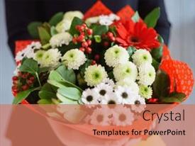 Nice Bouquet In The Hands PPT template 39 | CrystalGraphics