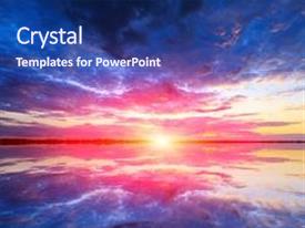 Nice Sunset Scene Over Lake PPT template 66 | CrystalGraphics