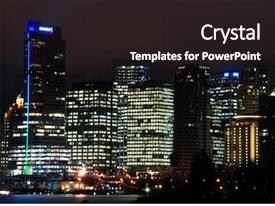 Night Scene Of Downtown Vancouver PPT template 33 | CrystalGraphics