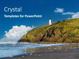North Head Lighthouse At Pacific PPT template 73 | CrystalGraphics
