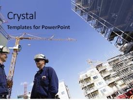Occupational Safety Construction Engineers Workers With Building PPT ...