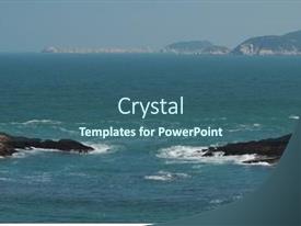 Ocean Waves Splash Against Rock PPT template 37 | CrystalGraphics