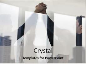Four Business People Standing PPT template 87 | CrystalGraphics
