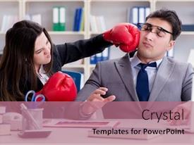 Office Conflict Between Man PPT template 28 | CrystalGraphics