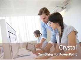 Office On Desktop Computer PPT template 16 | CrystalGraphics