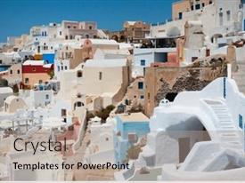 Oia Village On Santorini Island PPT template 23 | CrystalGraphics