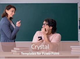 Old Female Teacher And Male PPT template 23 | CrystalGraphics