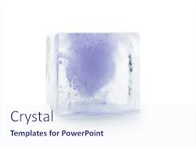 One Ice Qube Isolated Over PPT template 19 | CrystalGraphics