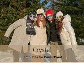 Open Air Winter Activities Happy PPT template 63 | CrystalGraphics