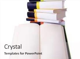 Open Book And Pile PPT template 86 | CrystalGraphics