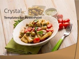Paccheri With Pesto Fresh Tomatoes PPT template 36 | CrystalGraphics