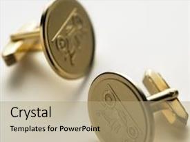 Pair Of Golden Cuff Links PPT template 85 | CrystalGraphics