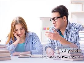 Pair Of Students Studying PPT template 11 | CrystalGraphics