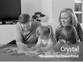 Parents With Children Drawing Together PPT template 4 | CrystalGraphics