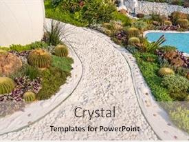 Cactus Path Leading Through A Flower PPT template 71 | CrystalGraphics