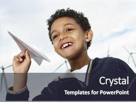 Les Energie Eolienne Cute Little Boy Playing PPT template 5 ...