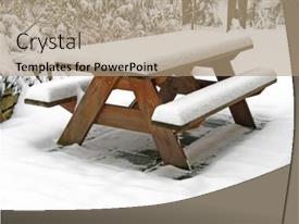 Picnic Table Covered With Snow PPT template 84 | CrystalGraphics