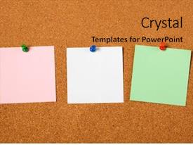 Sticky Notes Clear Pinboard PPT template 3 | CrystalGraphics