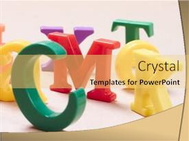 Plastic Alphabet Letters PPT template 64 | CrystalGraphics