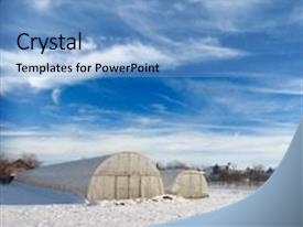 Plastic Hothouse In Winter Garden PPT template 63 | CrystalGraphics