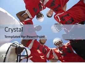 Players With Coach Forming Huddle PPT template 43 | CrystalGraphics
