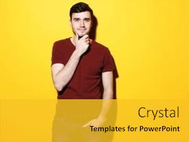 Portrait Of A Handsome Man PPT template 81 | CrystalGraphics