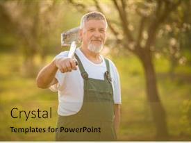 Portrait Of A Handsome Senior PPT template 5 | CrystalGraphics