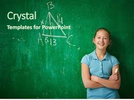 Portrait Of Clever Schoolgirl PPT template 42 | CrystalGraphics