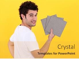 Portrait Of Handyman Installing Tiles PPT template 33 | CrystalGraphics