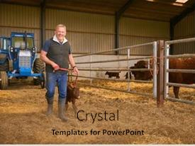 Portrait Of Mature Male Farm PPT template 33 | CrystalGraphics