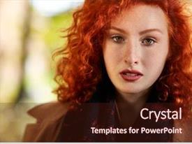 Portrait Of Young Curly Ginger PPT template 87 | CrystalGraphics
