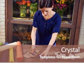 Portrait Of Young Female Designer PPT template 55 | CrystalGraphics