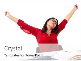Positive Thinking Woman Isolated PPT template 10 | CrystalGraphics